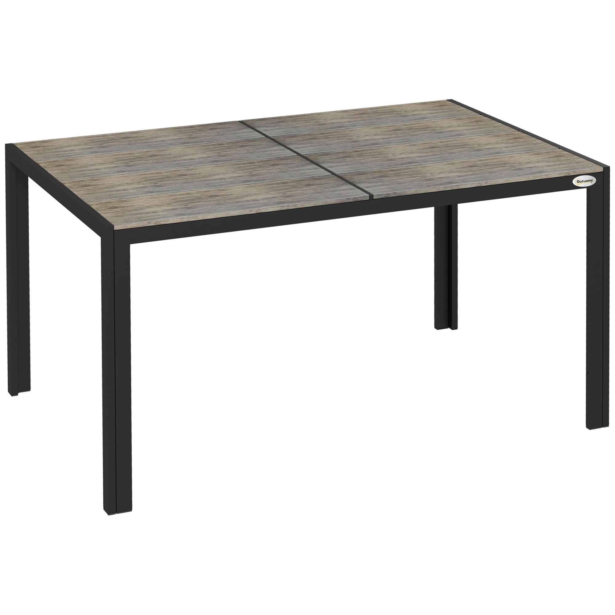 Outsunny Outdoor Dining Table for 6 People Aluminum Rectangular Patio ...