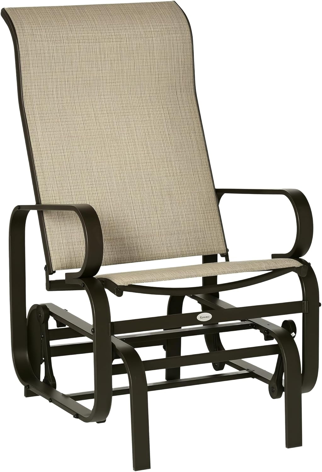 Outsunny Outdoor Glider Chair, Gliders for Outside Patio with Smooth ...