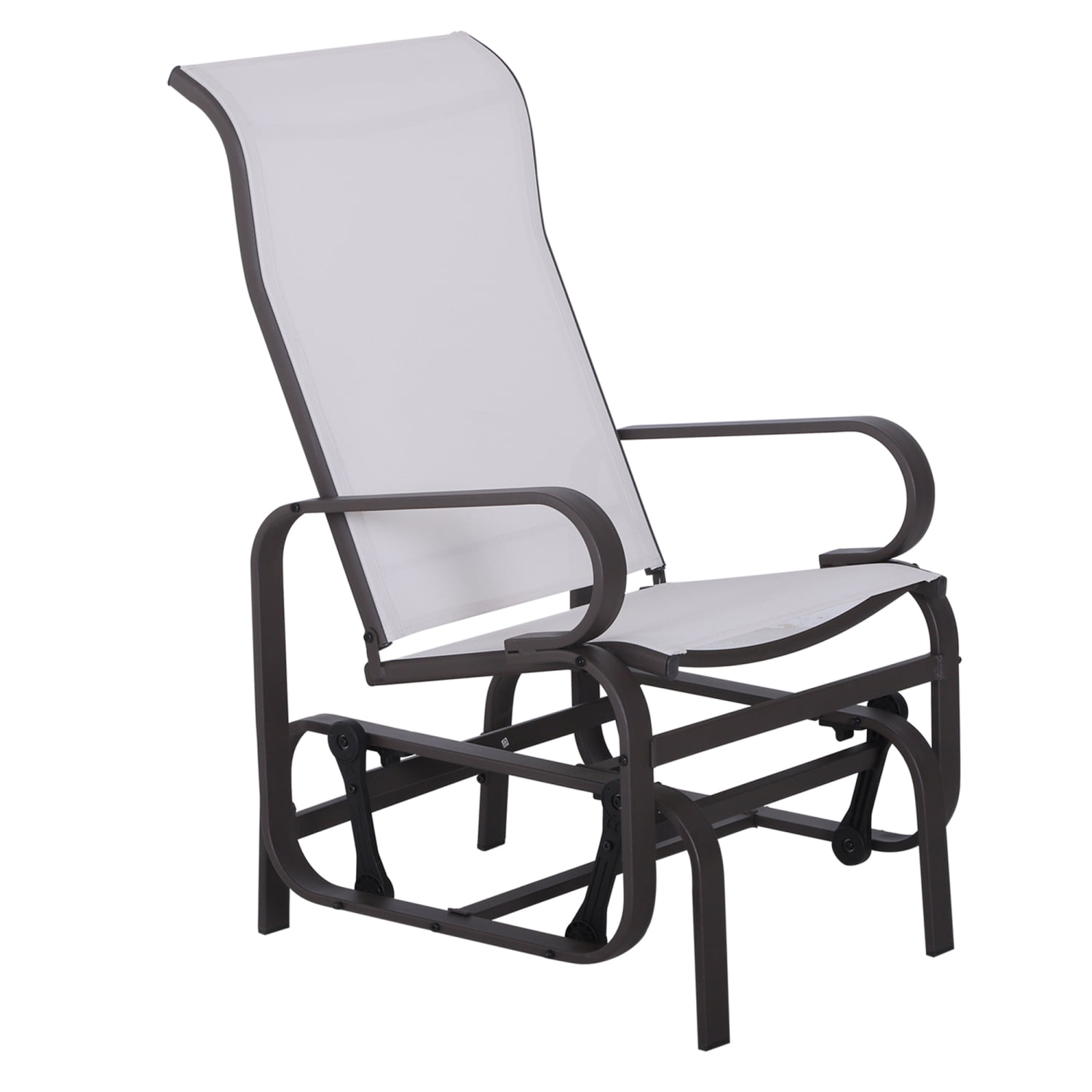 Outsunny Outdoor Glider Chair Gliders for Outside Patio with Smooth ...