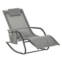 Laijoy Outdoor Double Chaise Rocker, Rocking Daybed Sun Lounger with ...