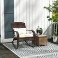 Outsunny Cozy Patio Adirondack Rocker Chair with Cushion, Cream White ...