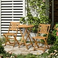 Outsunny Outdoor Dining Foldable Furniture, Acacia Wood Bistro Set ...