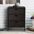Outsunny Outdoor Patio Wicker Pool Cabinet, Rattan Storage Organizer ...