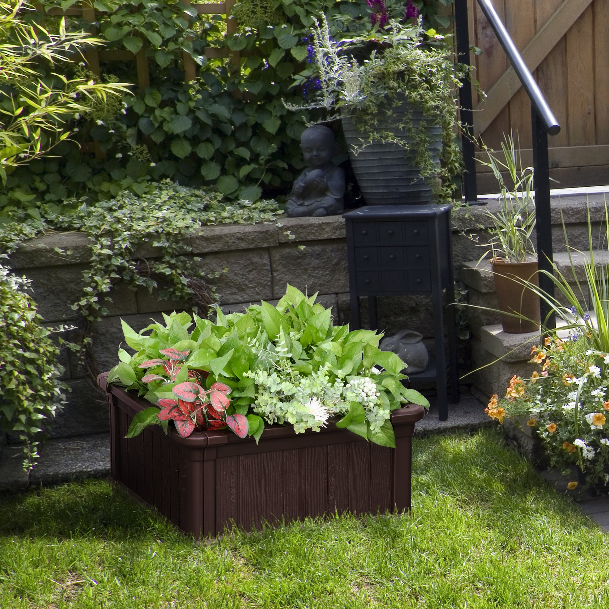 Outsunny 24'' x 24'' x 12'' Raise Garden Bed, Planter Box, Above Ground ...