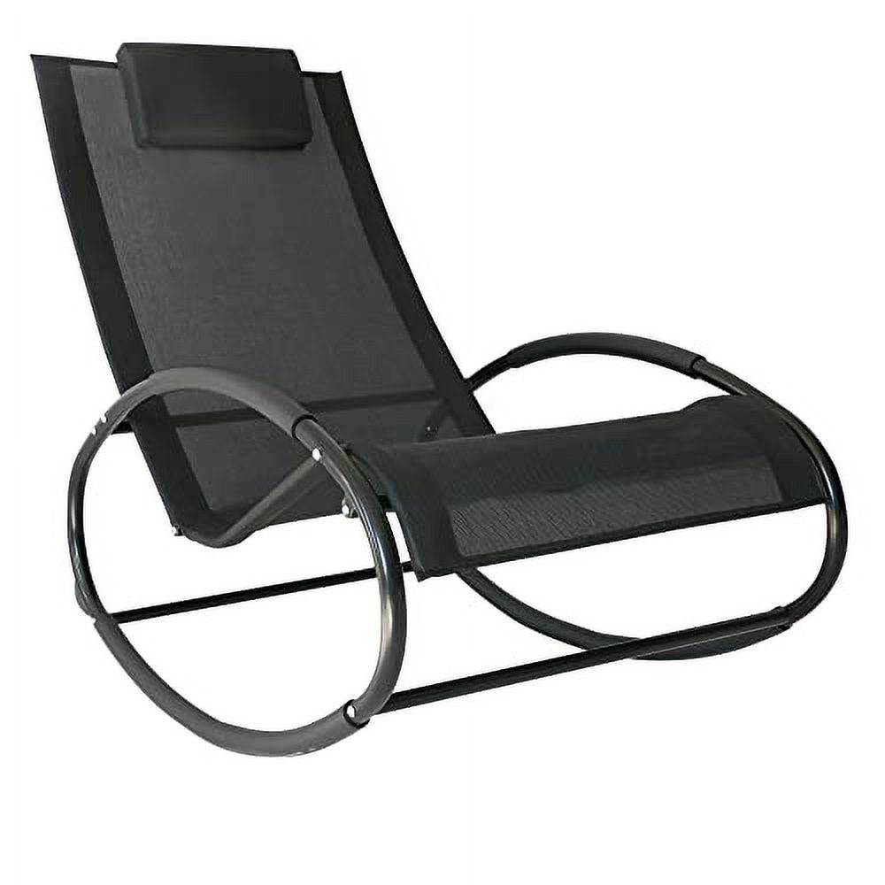 Outsunny Pool Lounger, Outdoor Rocking Lounge Chair for Sunbathing ...