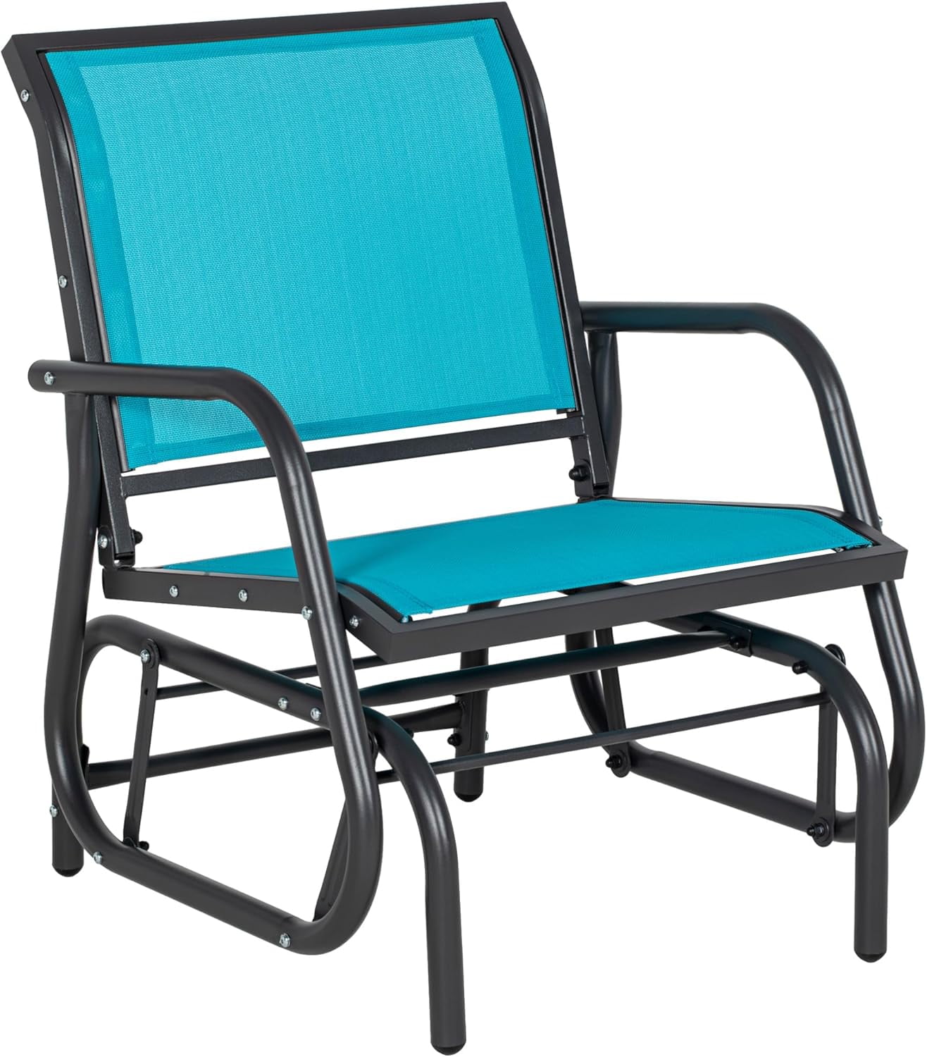 Outsunny Porch Glider, Metal Frame Swing Glider Chair with Breathable ...