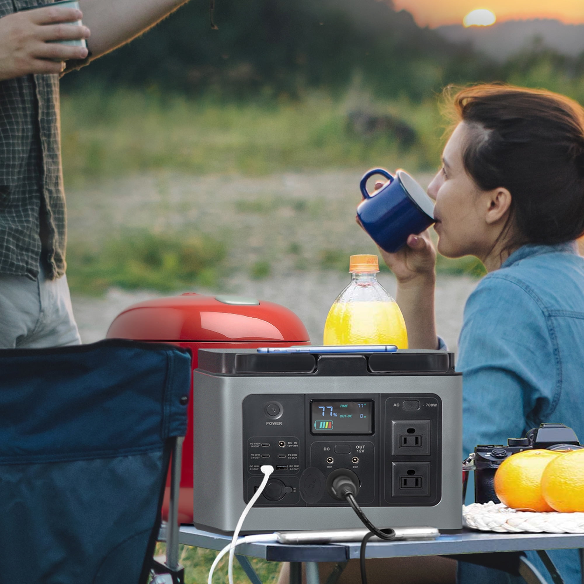 Outsunny Portable Power Station, 614Wh Outdoor Generator, LiFePO4 ...