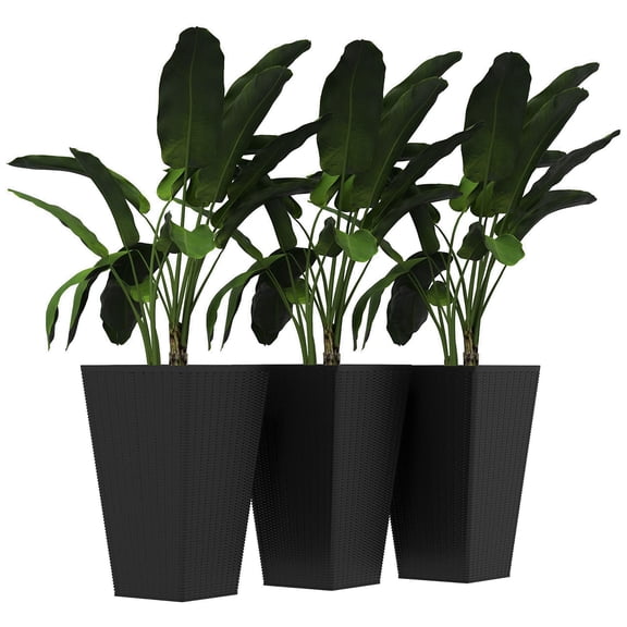 Tall Rattan Planters