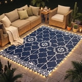 Outsunny Reversible Outdoor Rug Carpet with LED Lights, RV Camping Mat ...