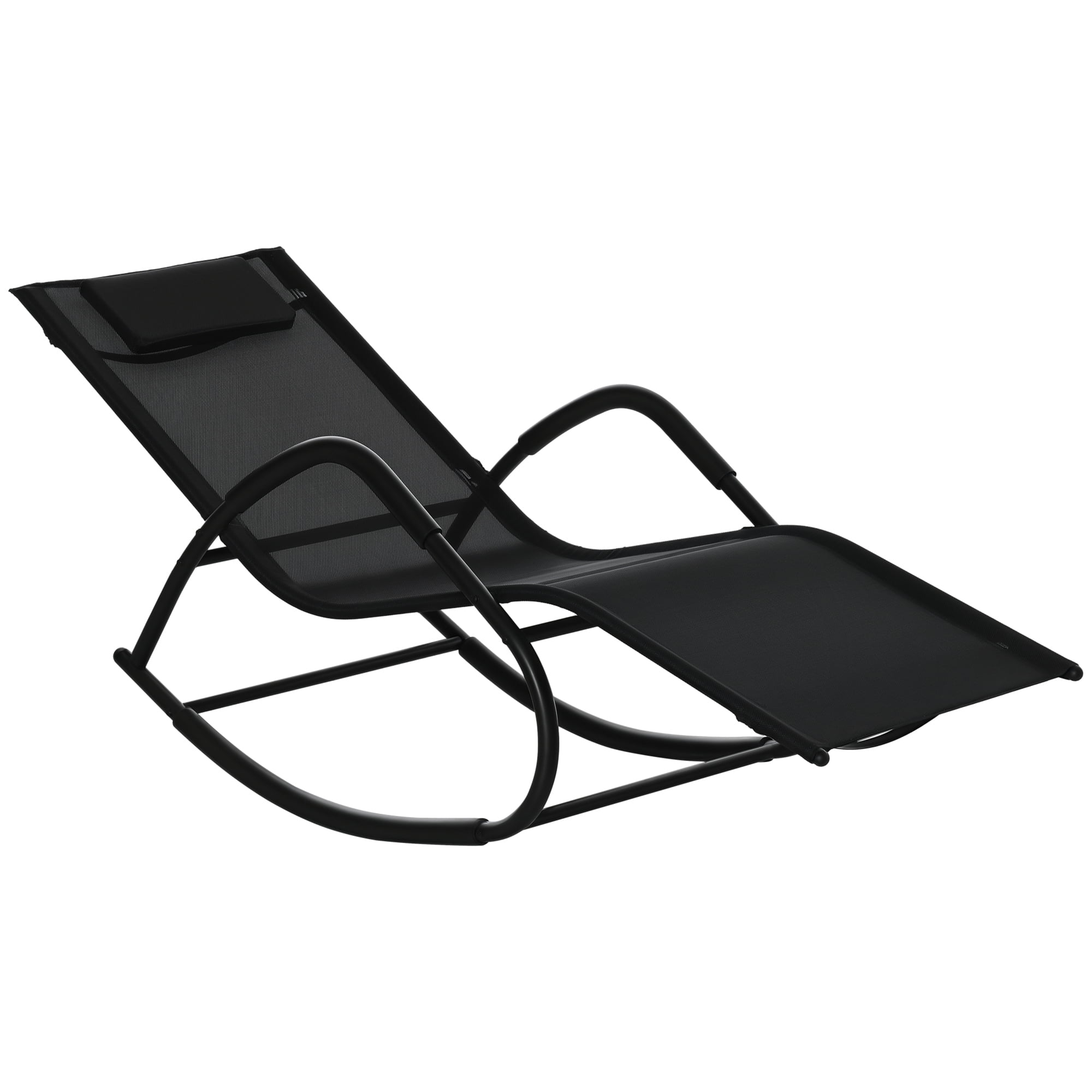 Outsunny Garden Rocking Sun Lounger Outdoor Zero-Gravity Reclining ...