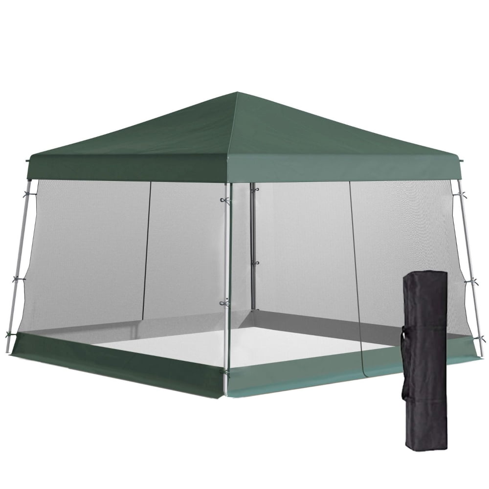 Outsunny Slant Leg Pop Up Canopy Tent with Netting and Carry Bag ...