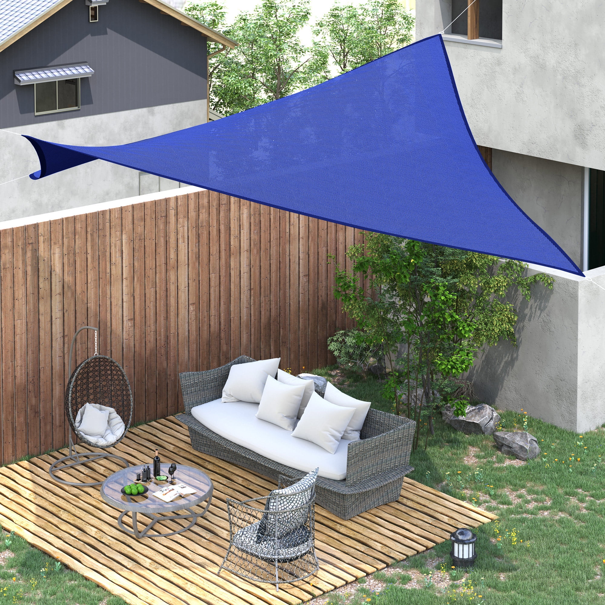 Outsunny 20' x 16' Sun Shade Sail Rectangle Sail Shade Canopy for ...