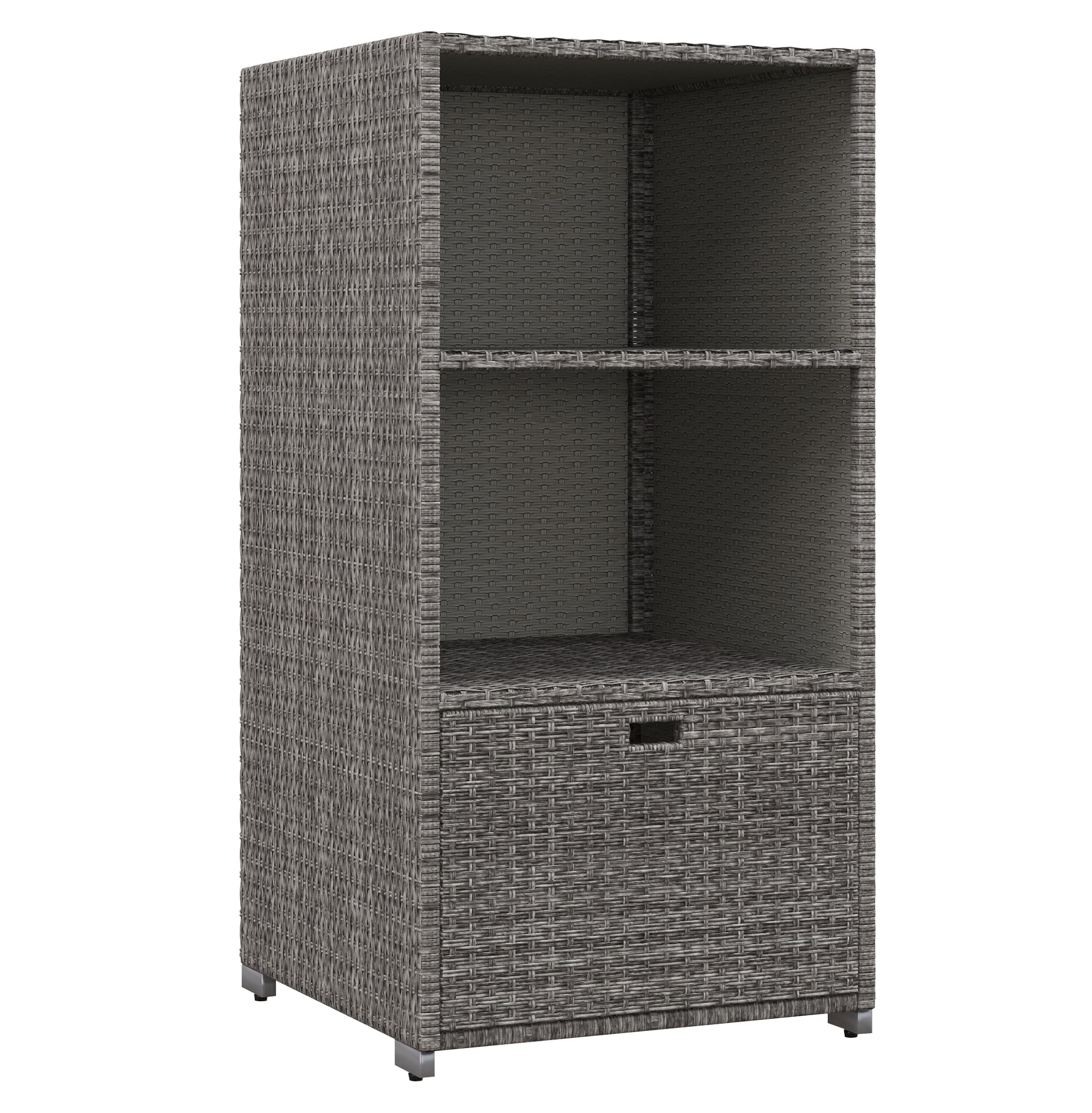 Outsunny Valet Pool Towel Rack, Waterproof PE Plastic Rattan Wicker ...