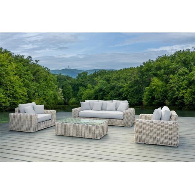 Outsy 0AAN-R03-WH-R Anna Outdoor Wicker Furniture Set with Wicker ...