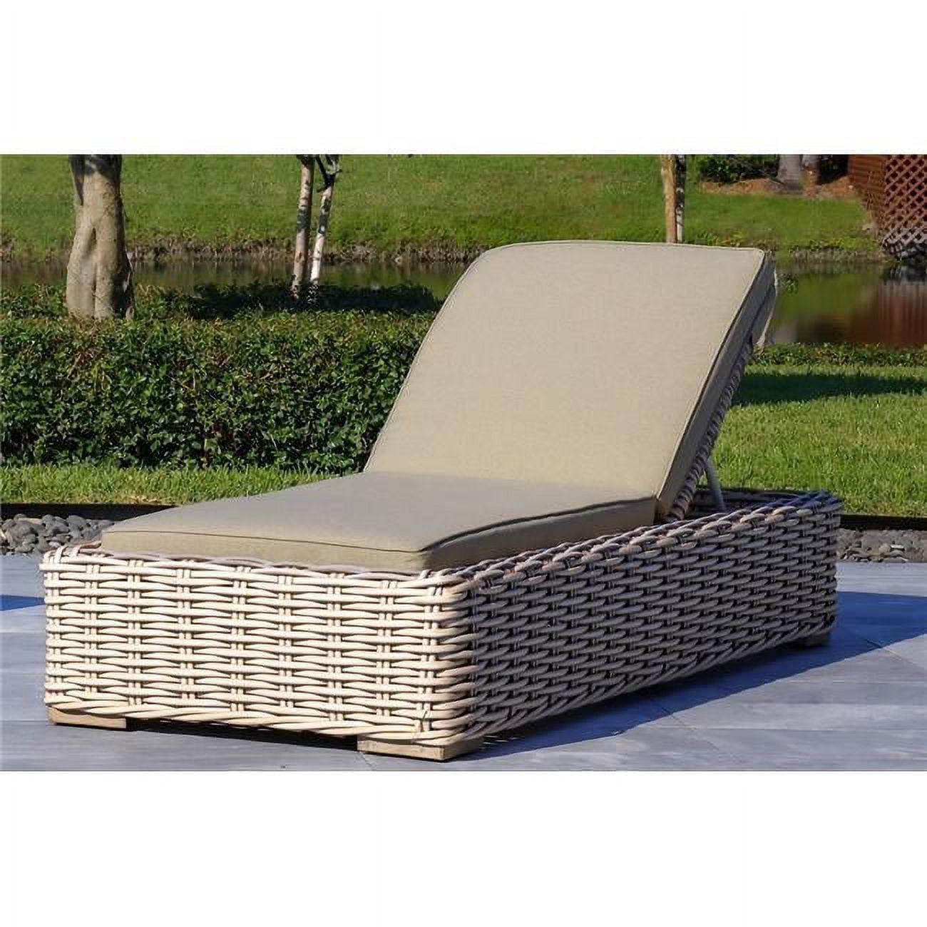 Outsy 0AAN-SL-WH 79 x 31.5 in. Anna Outdoor Wicker Aluminum Frame Sun ...