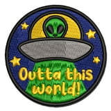 Outta Out of This World Alien Spaceship Applique Multi-Color ...