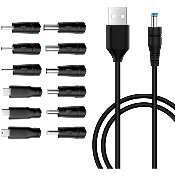 Outtag Universal 5V DC Power Cable USB to DC 5.5 x 2.1mm Barrel Jack ...