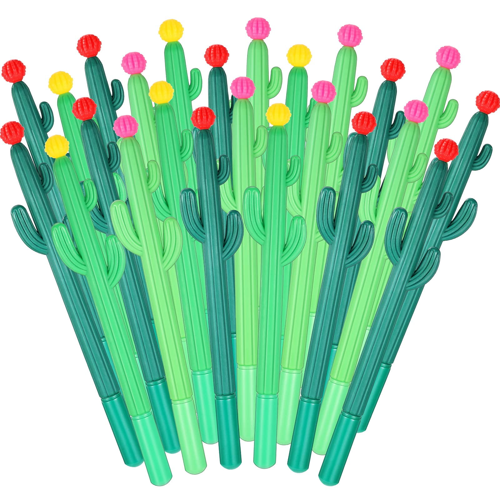 Outus 24 Pieces Cactus Pens Cactus Shaped Roller Pens Kids Green Cactus ...