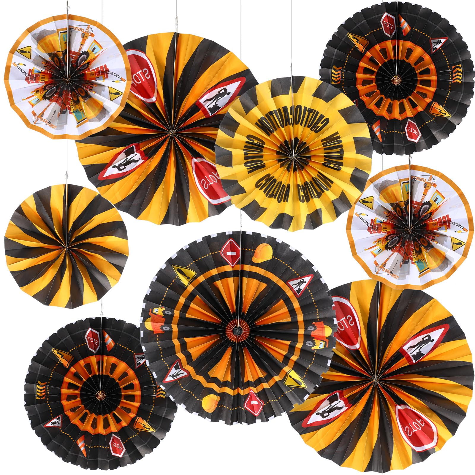 Outus 9 Pcs Hanging Paper Fans Classroom Decorations Themed Ceiling ...