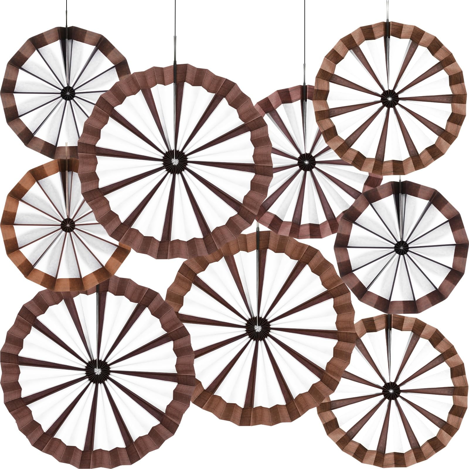 Outus 9 Pcs PriNst 9 Pcs Western Cowboy Party Paper Fans Wagon Wheels ...