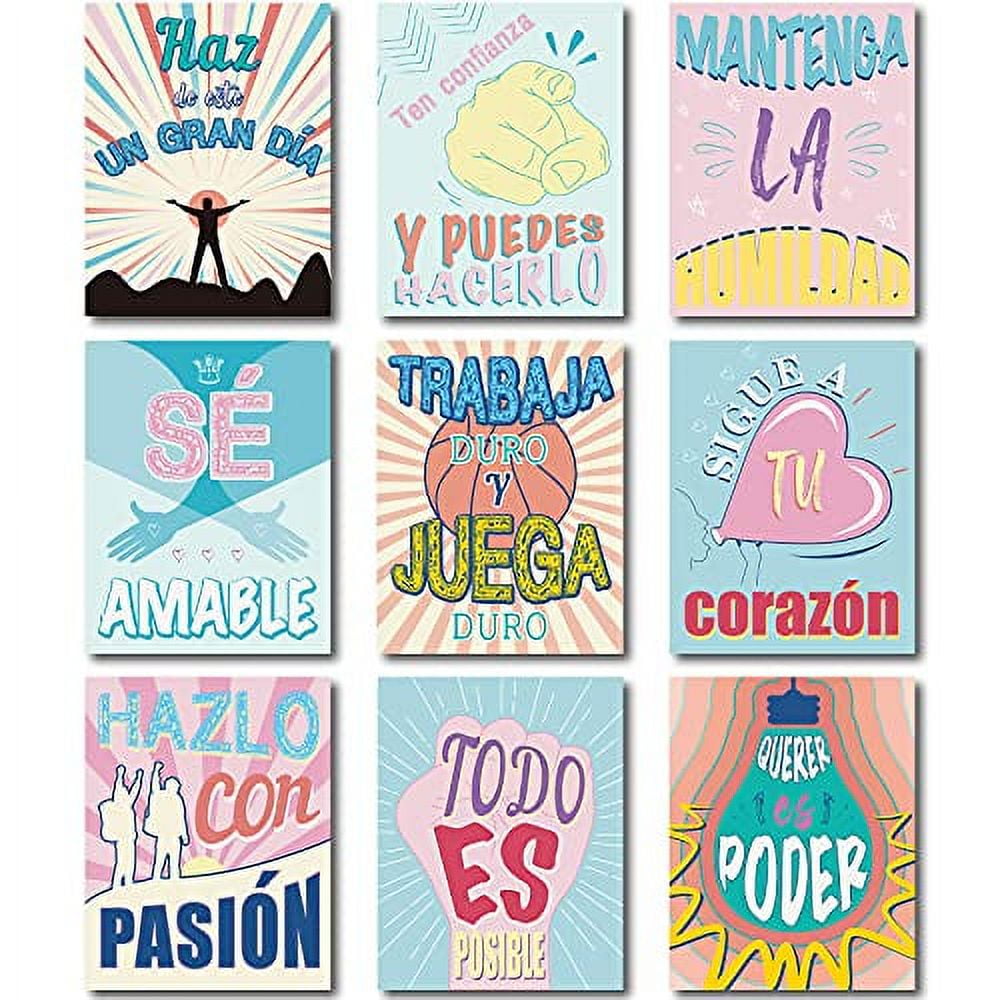 Outus 9 Pieces Motivational Posters in Spanish Classroom Decorations ...