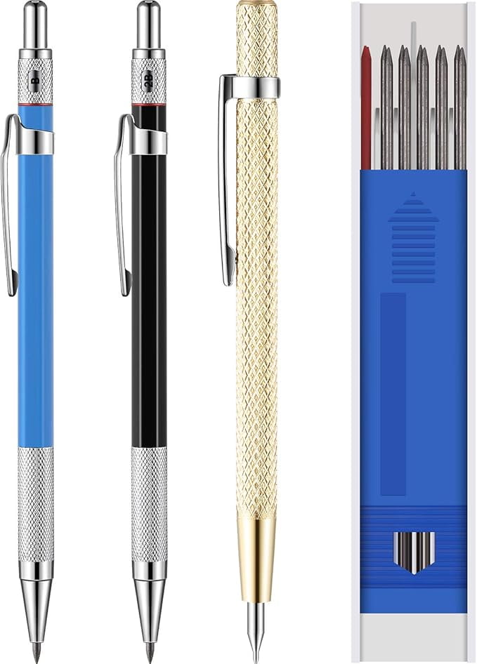 Outus Carpenter Pencils with Marker Refills and Carbide Scriber Tool ...