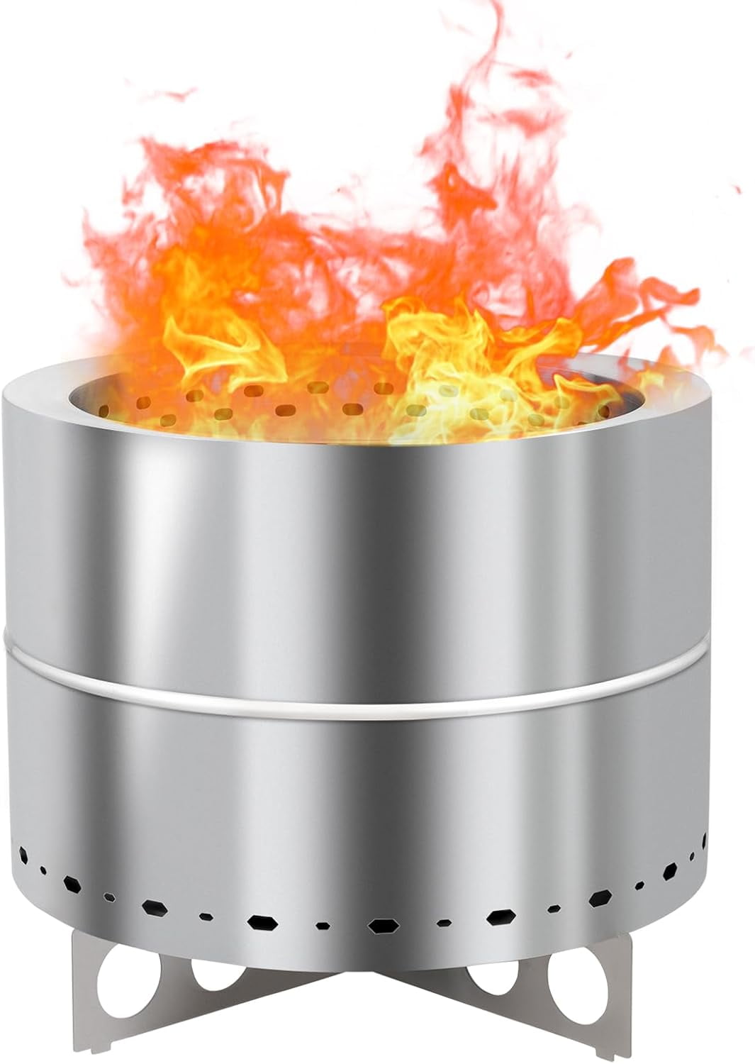 Outvita 19.3" Wx16.7''H Smokeless Fire Pit, Stainless Steel Fire Pit ...