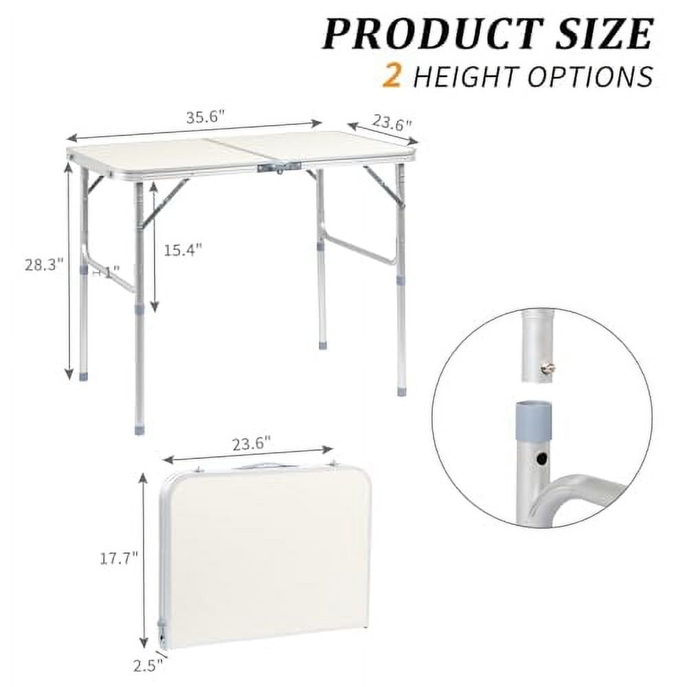 Outvita 3ft Portable Folding Camping Table, Outdoor Waterproof ...