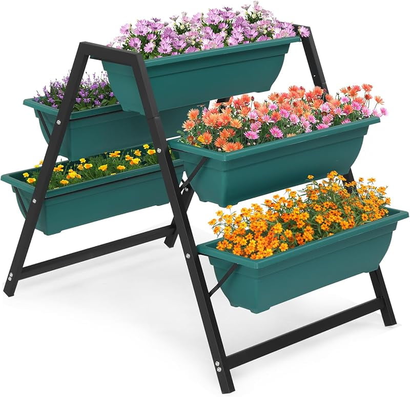 Outvita 4.4 FT Vertical Garden Bed, 5 Tier Vertical Raised Planter ...