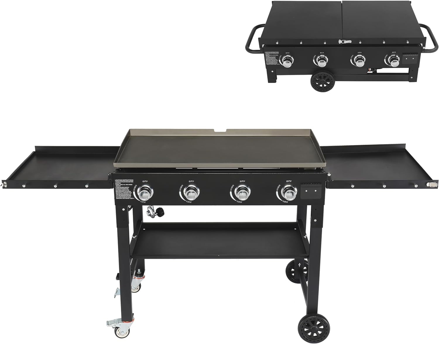 Outvita 4 Burner Portable Flat Top Gas Grill, 36" Propane Griddle ...