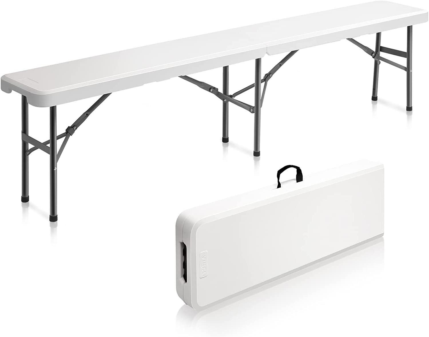 Outvita 6ft Folding Portable Bench, Waterproof Foldable Plastic Bench ...