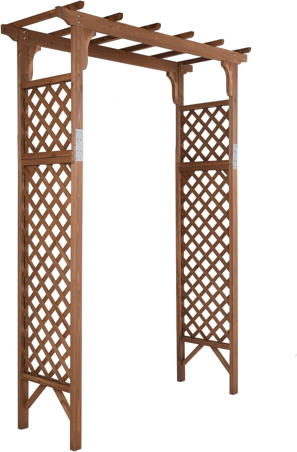 Outvita 7 Ft Wooden Garden Arbor Arch, Fir Wood Arbour Archway ...