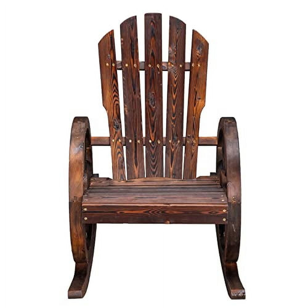 Outvita Adirondack Rocking Chair, Wood Wagon Rocker, Outdoor Wooden ...