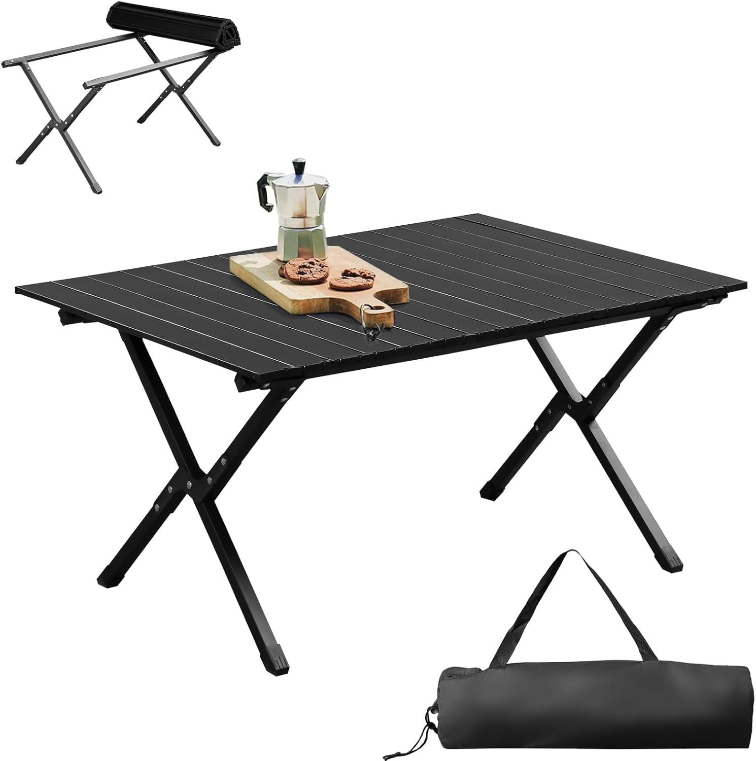 Outvita Beach Picnic Table, Lightweight Roll Up Low Camping Table ...