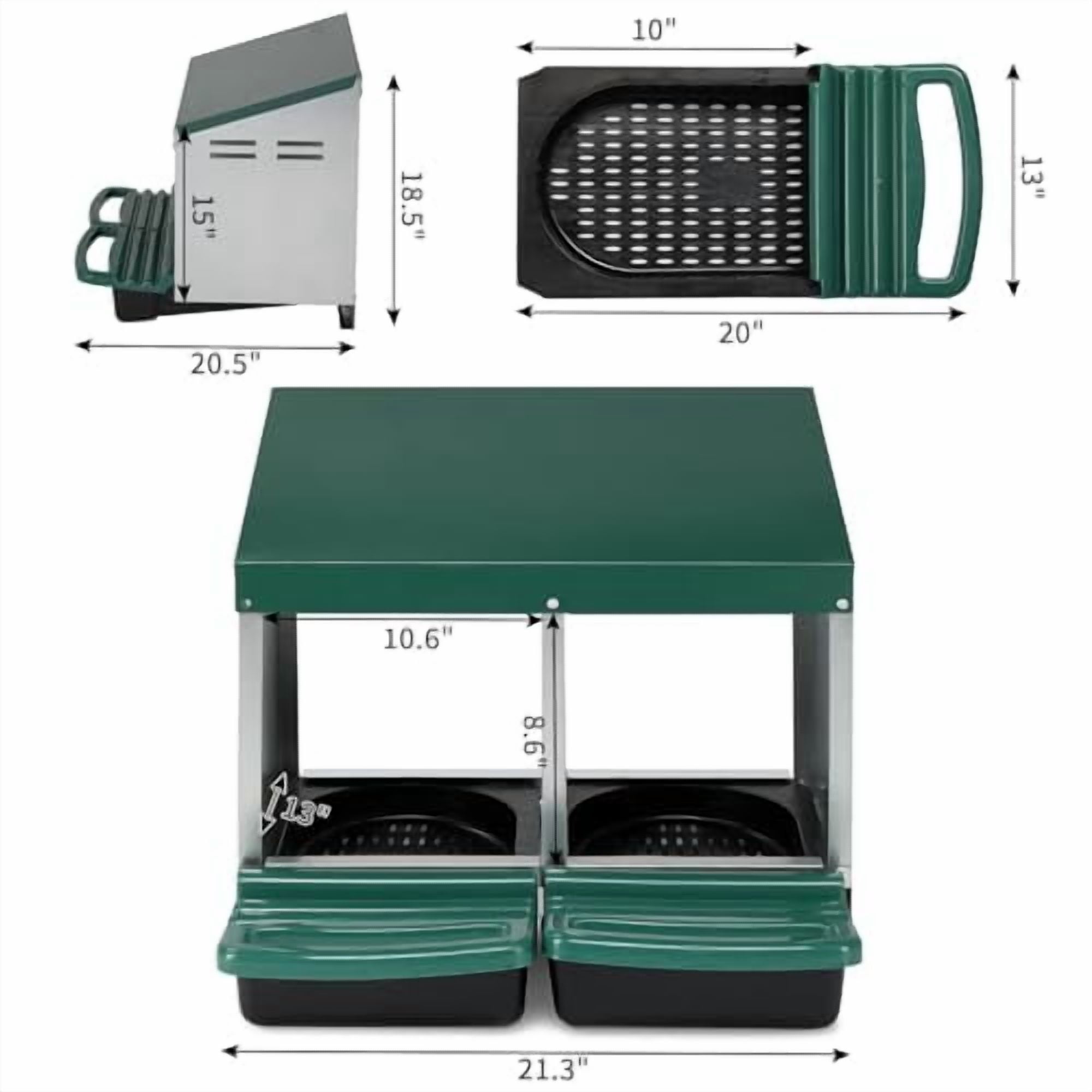 Outvita Chicken Nesting Box, 2 Compartments Chicken Laying Box, Hanging ...