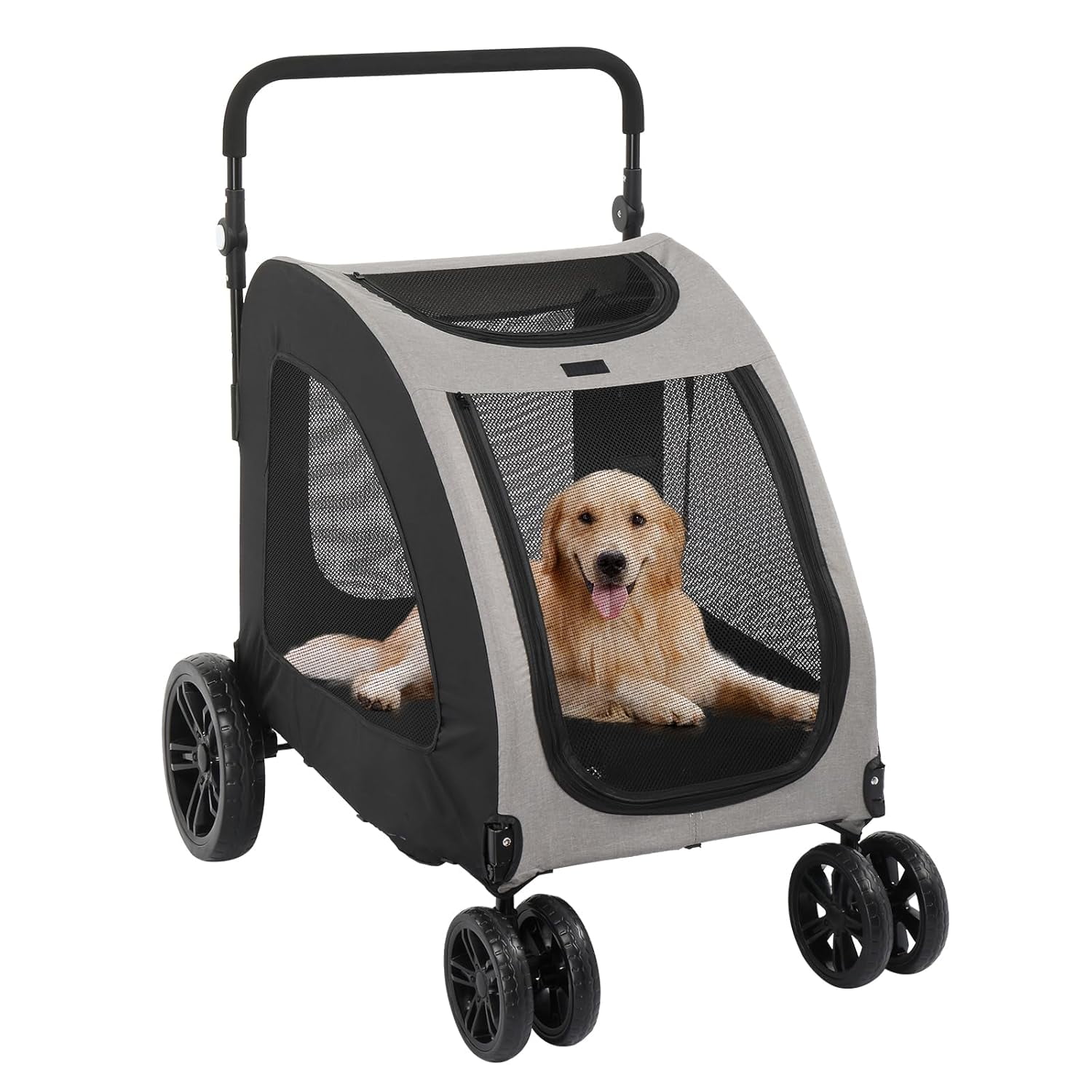 Outvita Dog Stroller, 4 Wheels Travel Stroller Folding Pet Wagon, Dog ...