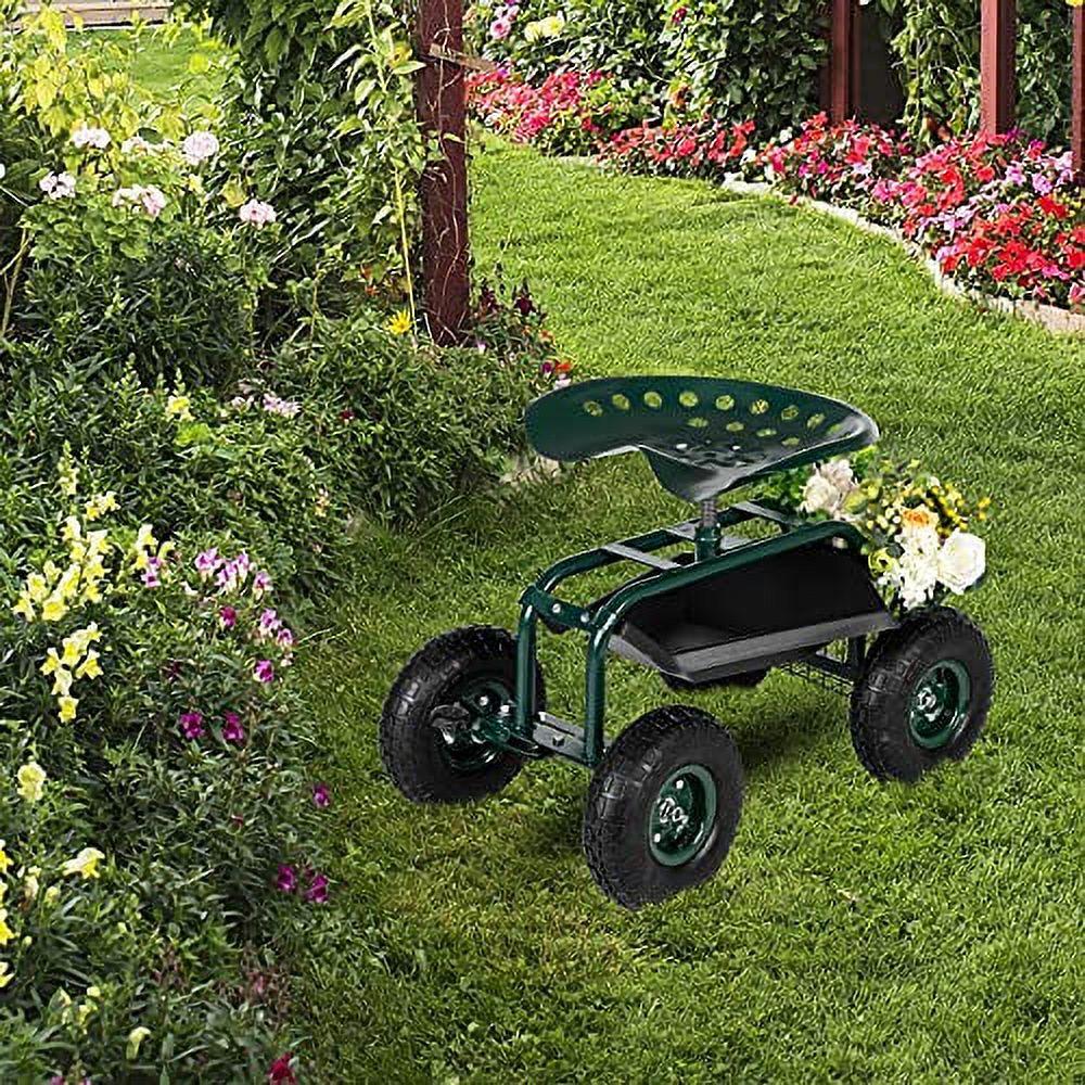 Outvita Garden Cart Gardening Workseat w/Wheels, Rolling Work Seat with ...