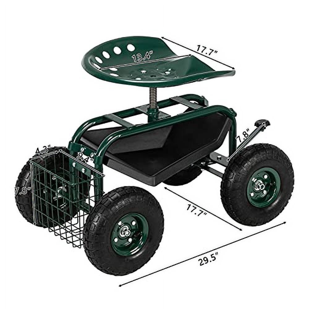 Outvita Garden Cart Gardening Workseat w/Wheels, Rolling Work Seat with ...