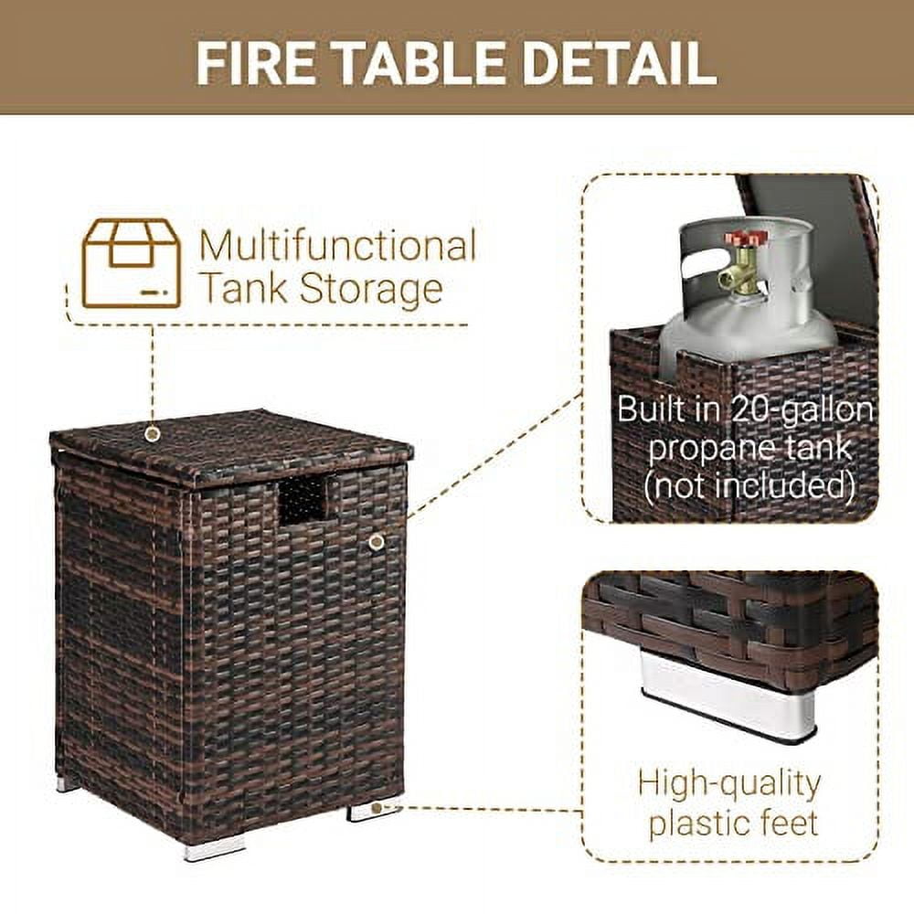 Outvita Gas Tank Storage Box, 15.7in Wicker Propane Tank Cover Table ...