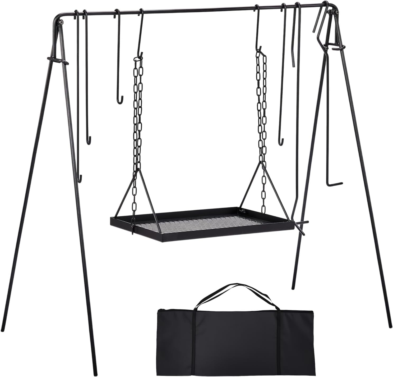 Outvita Grill Swing Campfire Grill Stand with Iron Grill Grate ...