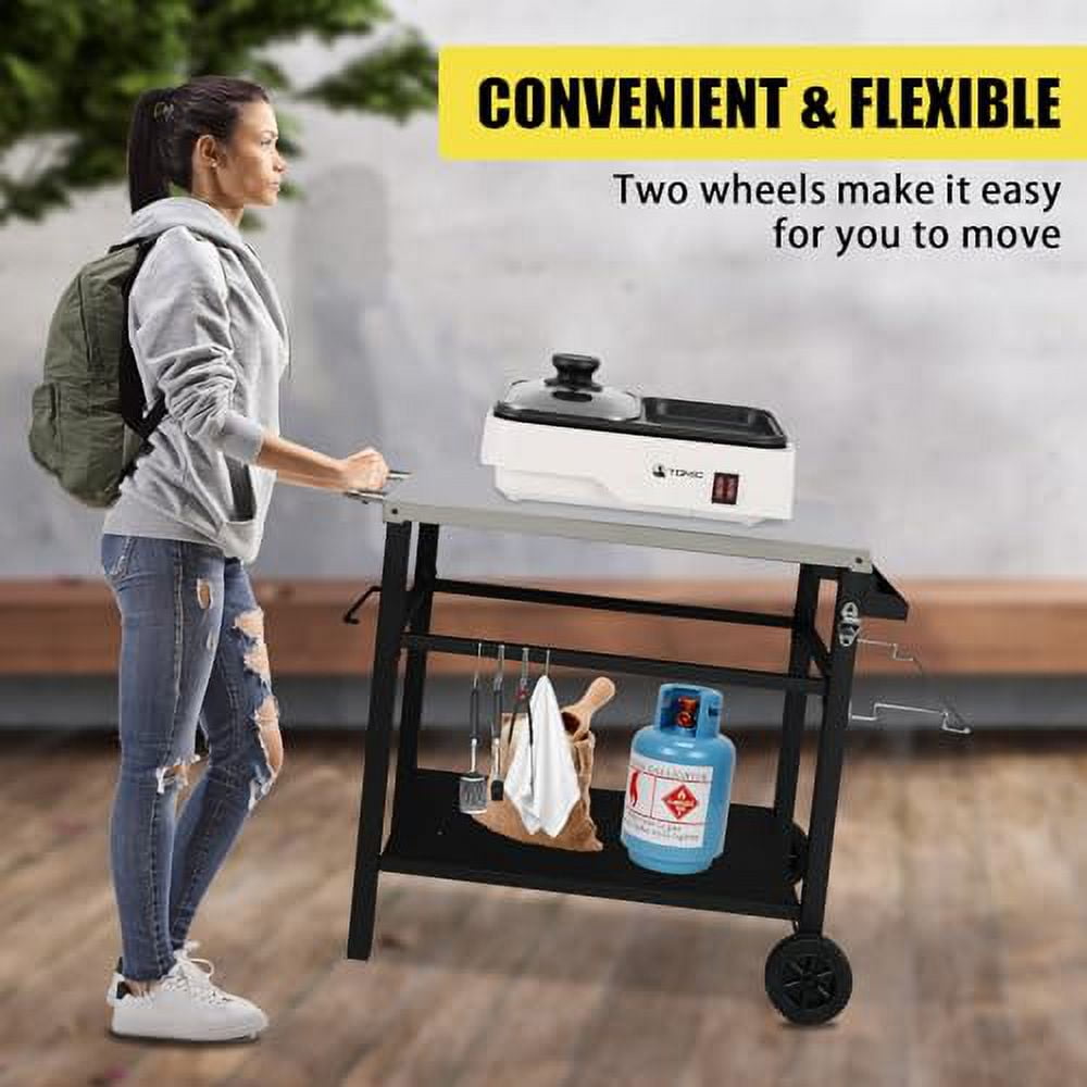 Outvita Outdoor Grill Cart, Movable Food Prep and Work Cart Table ...