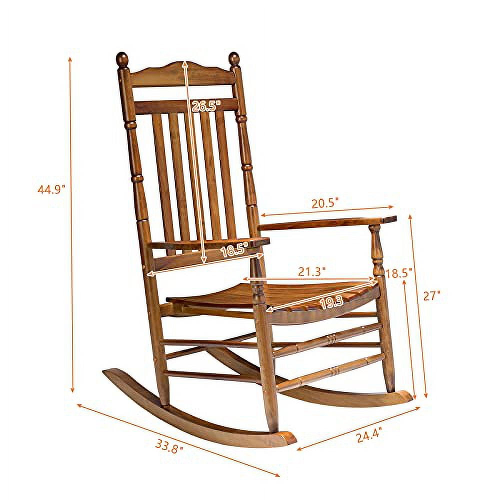 Outvita Outdoor Rocking Chair, Solid Wood High Back Rocker, All Weather ...