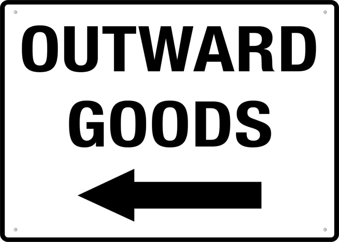 Outward Goods Left Arrow Signs Outdoor Uv Printed Aluminum 12 X 8 In ...