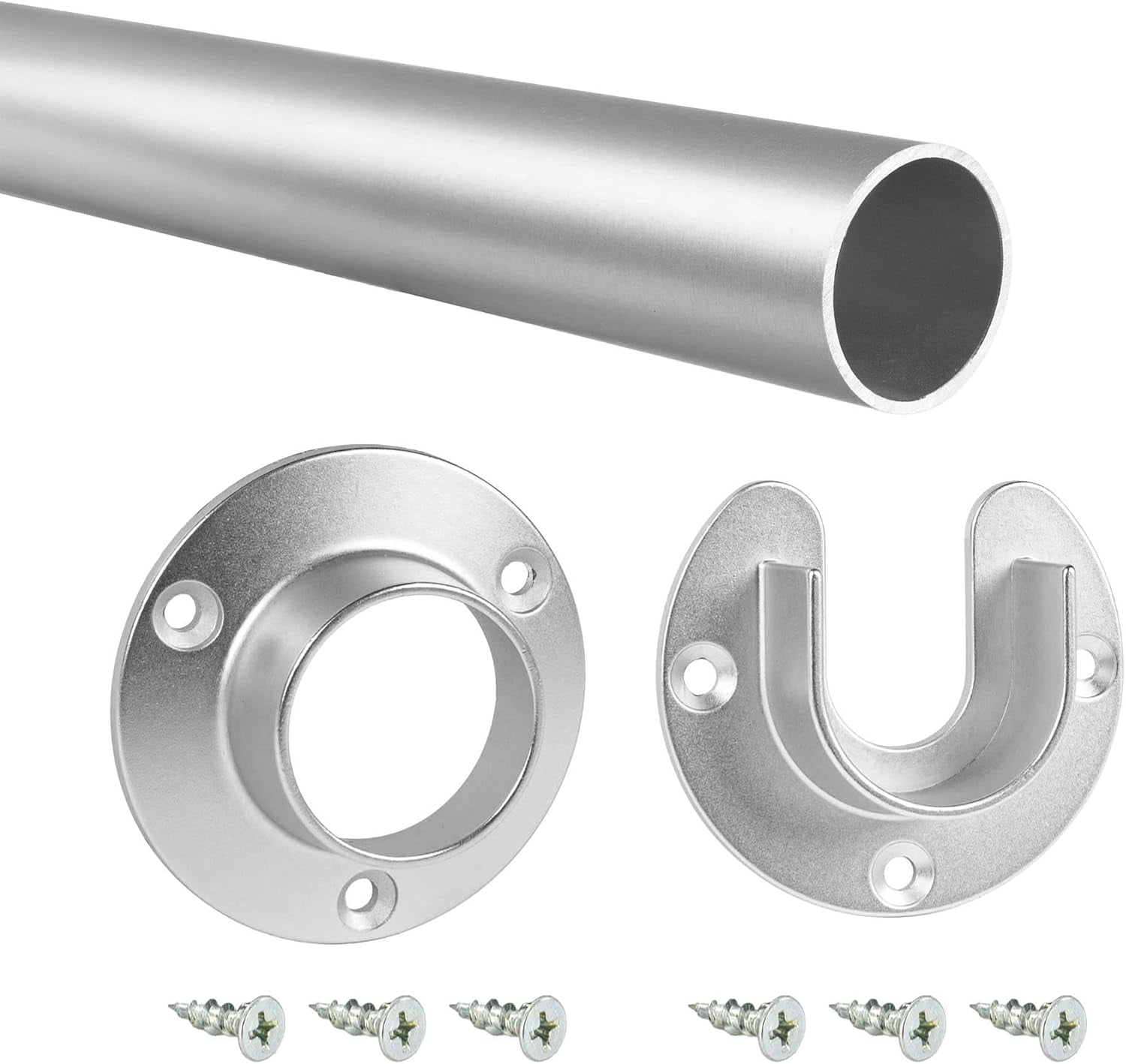 Outwater 32" Satin Chrome Aluminum Closet Rod Kit – 1-5/16" Diameter ...