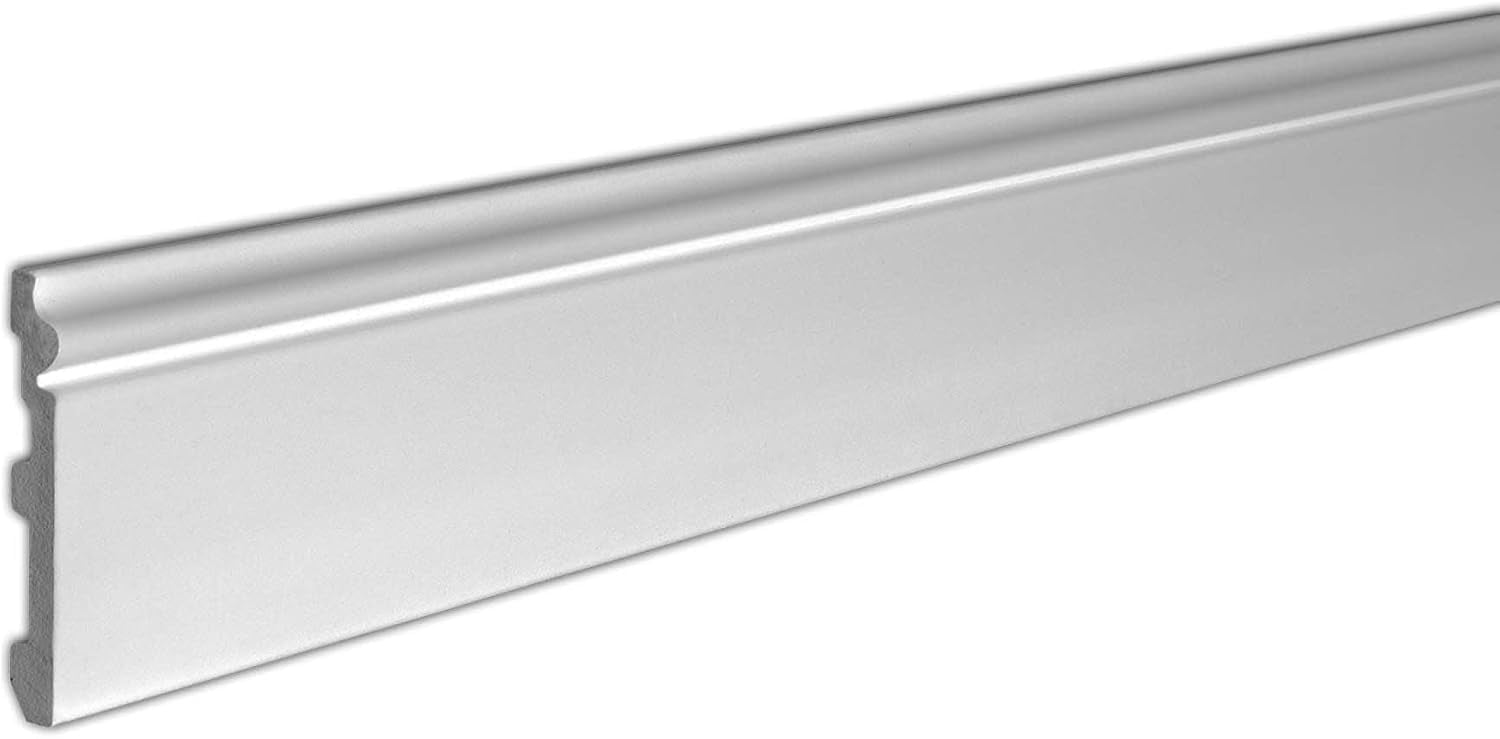 Outwater 4-3/4 inch x 5/8 inch x 96 inch Baseboard Moulding, 5 Pack ...