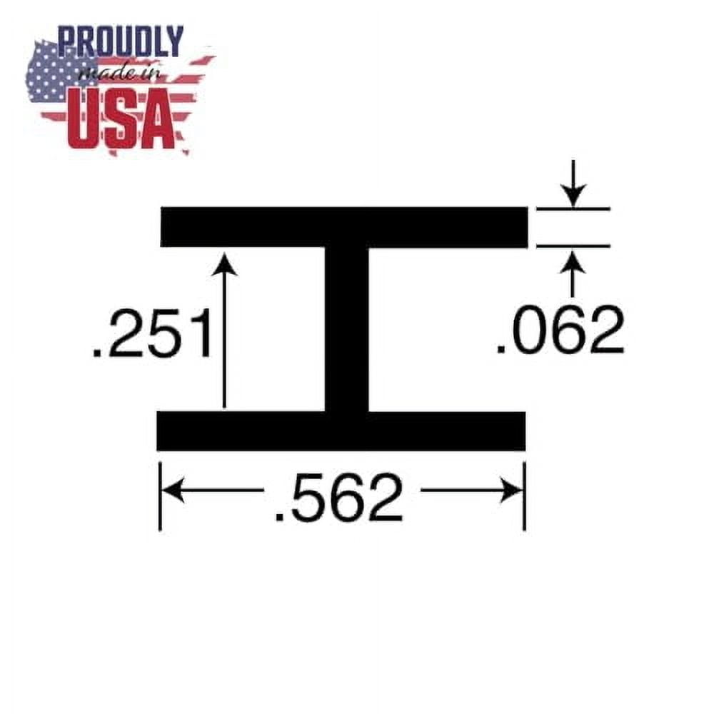 Outwater Aluminum H Channel Fits Material 1/4 Inch Thick Mill Finish ...
