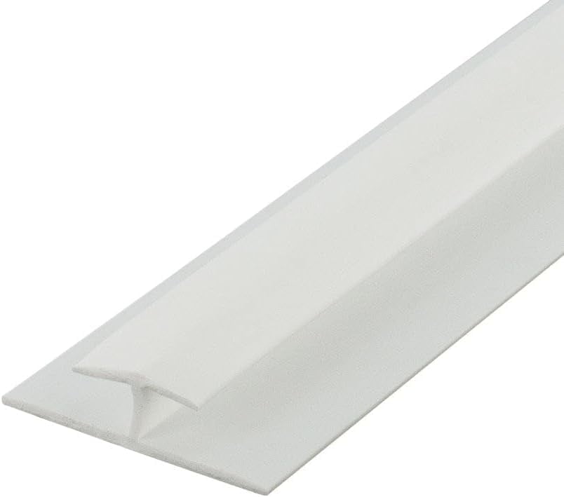 Outwater Plastic H Channel Fits Material 1/4 Inch Thick White Styrene ...