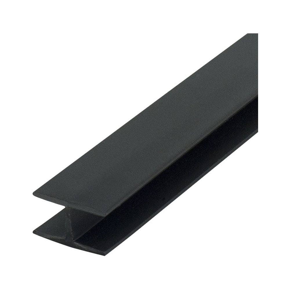 Outwater Plastic H Channel Fits Material 3/8 Inch Thick Black Styrene ...