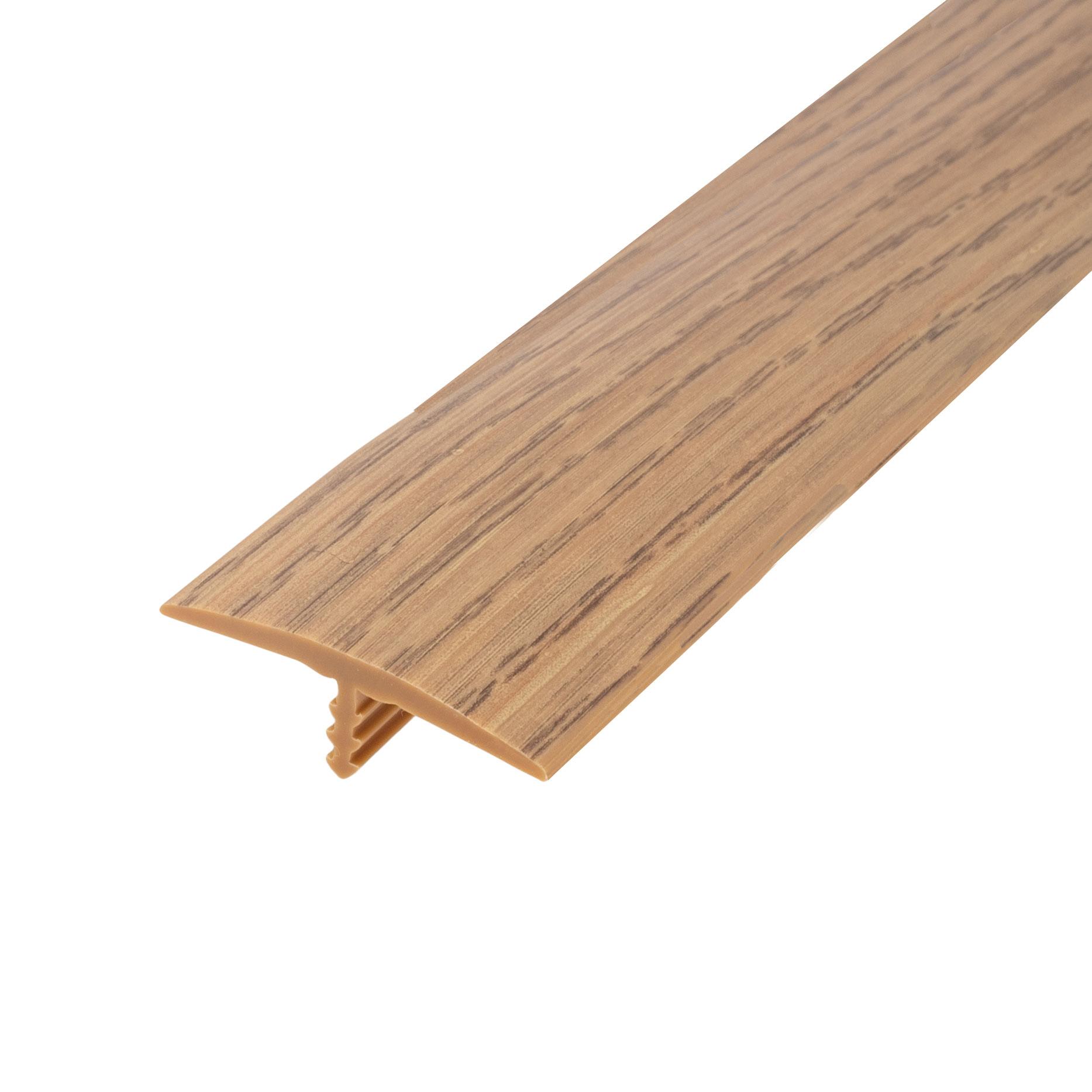 Outwater Plastic T-molding 1-1/4 Inch Natural Oak Woodgrain Flexible ...