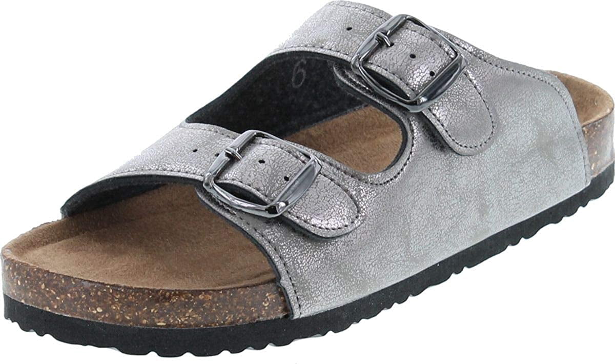 Outwoods Bork-46 Women's Vegan Two Strap Buckle Sandals 21312 - Walmart.com